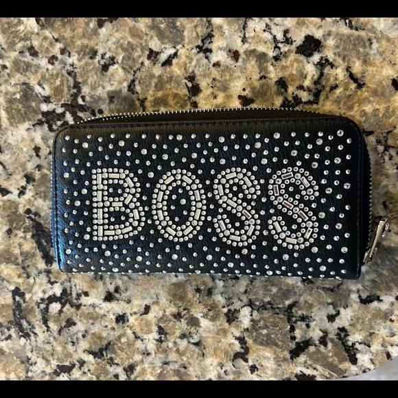 Bags | Womens Boss Rhinestone Wallet Black New | Poshmark
